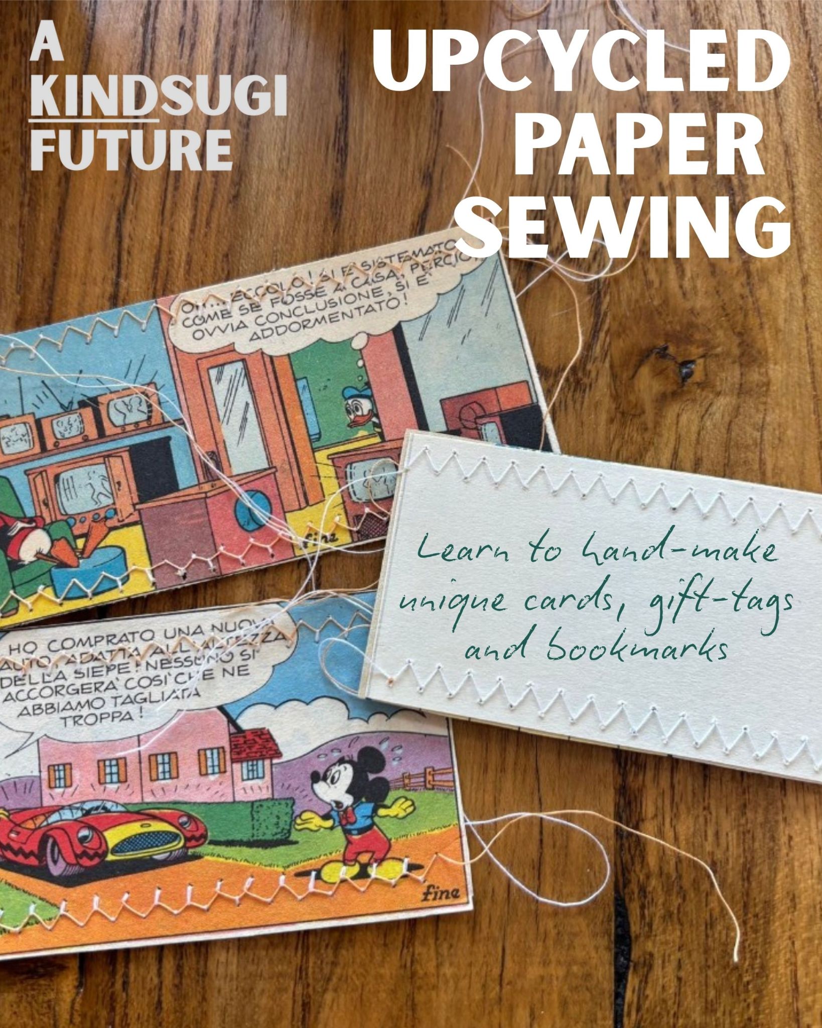 Upcycle Paper Sewing Classes: Hand-make cards, gift-tags and bookmarks ...